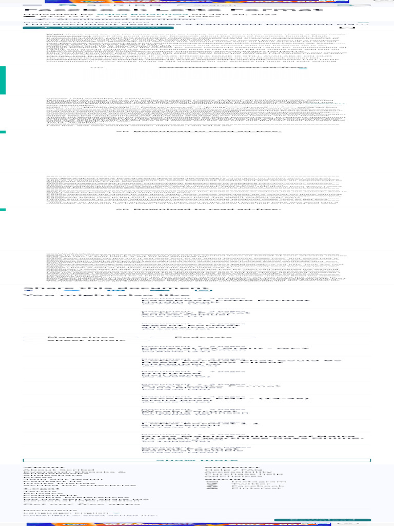 Facebook Lotto Format PDF Facebook Fee | PDF | Facebook | Scribd
