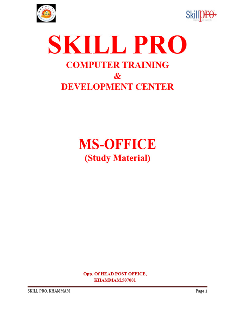 MS Office Skills in Telugu | PDF | Window (Computing) | Microsoft Word