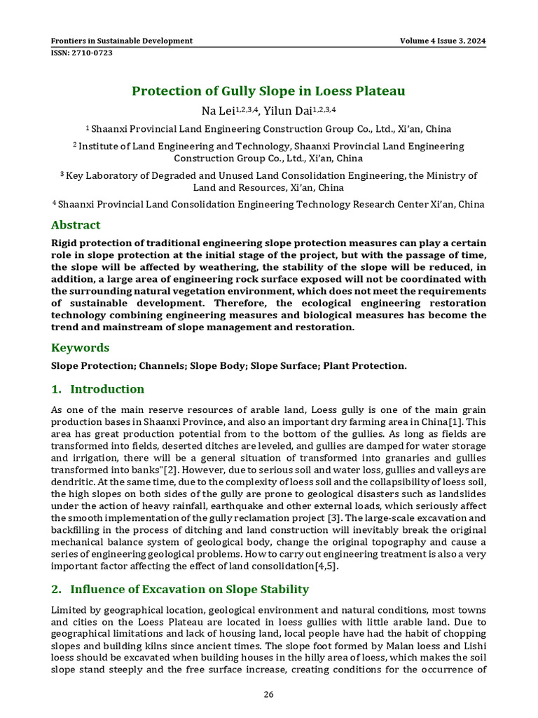 Protection of Gully Slope in Loess Plateau | PDF | Deep Foundation ...