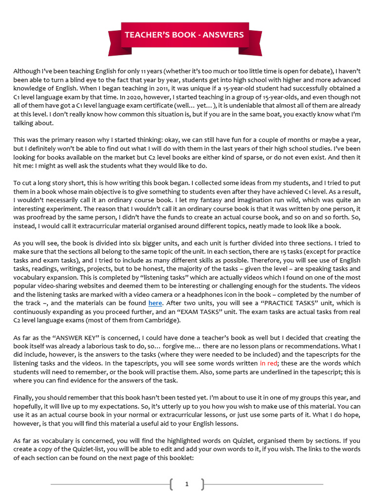 Tokár Gábor - Beyond The C - Answer Key | PDF