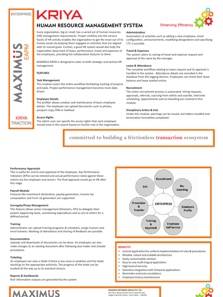 KRIYA - HRMS Tool | PDF | Information Technology | Business