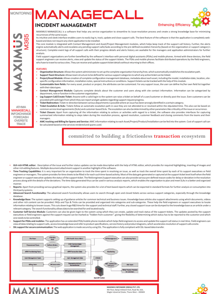 MANAGECALL - Incident Management | PDF | Databases | Personal Digital Assistant