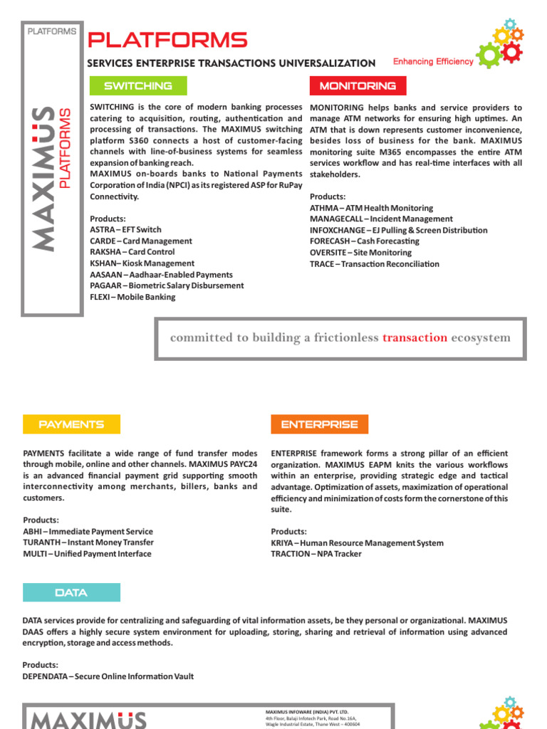 Maximus Platforms | PDF | Automated Teller Machine | Banks