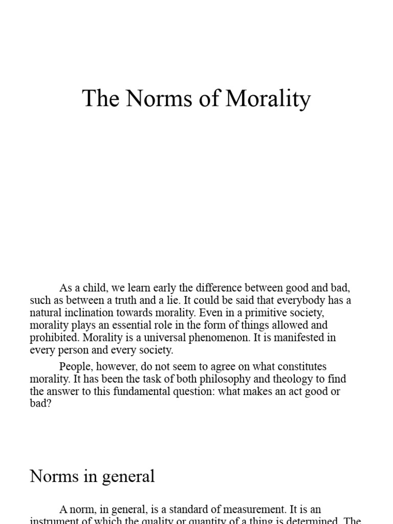 The Norms of Morality | PDF | Natural Law | Conscience
