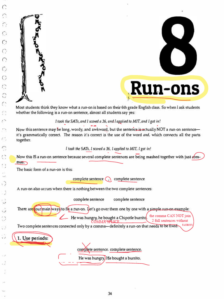 Run On & Fragments | PDF