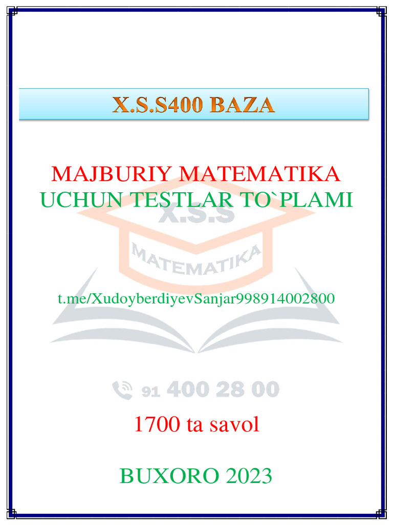 BAZA X.S.S.400Majburiy Fan Matem | PDF