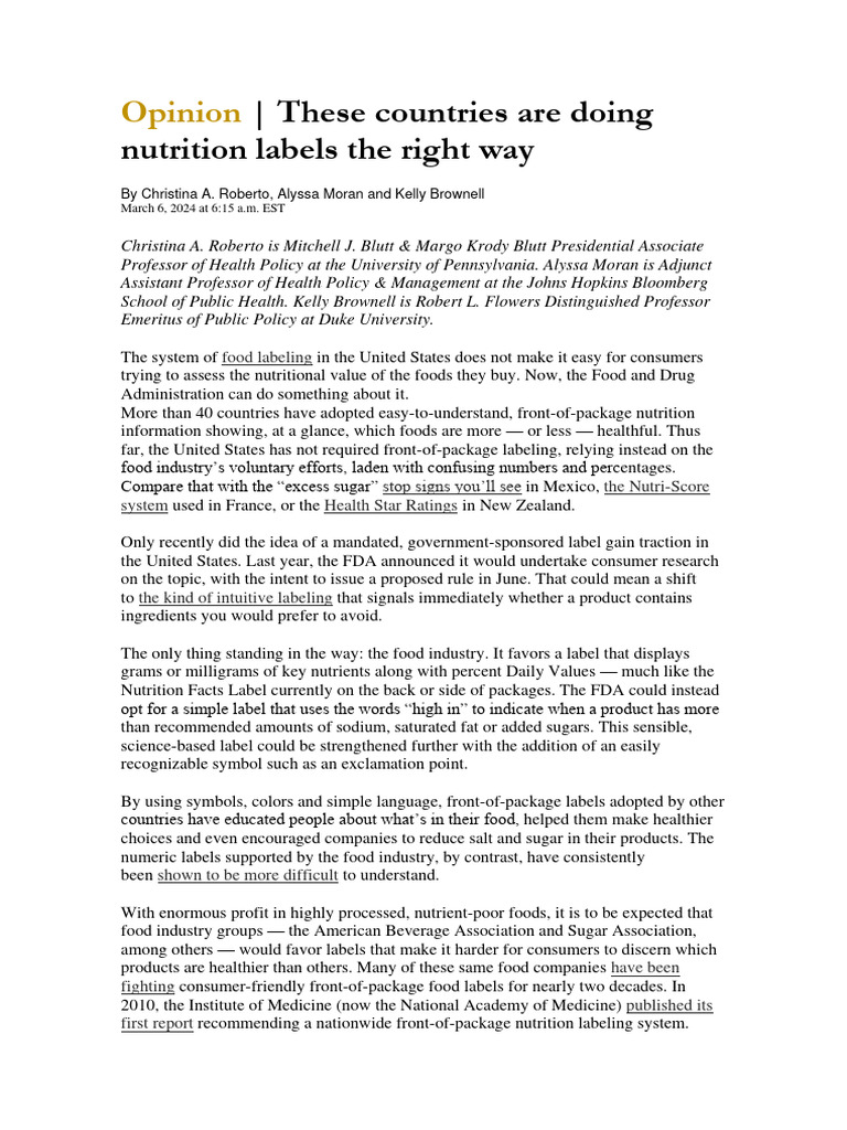 Article Food Products Label | PDF | Nutrition Facts Label | Sugar ...