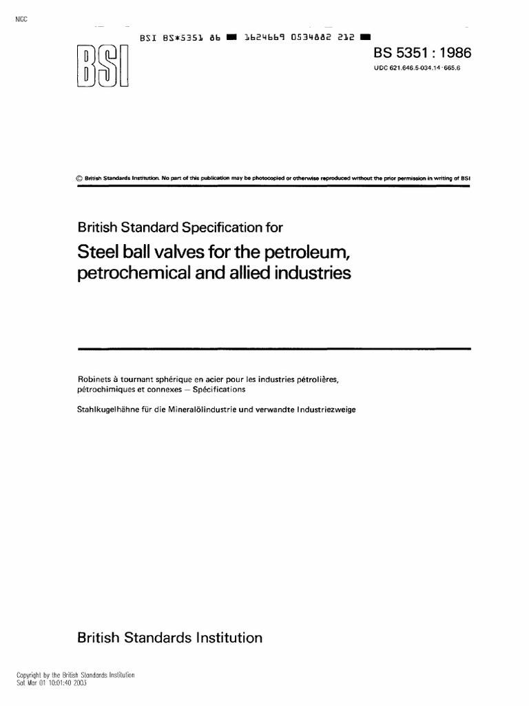 BS 5351 | PDF | Valve
