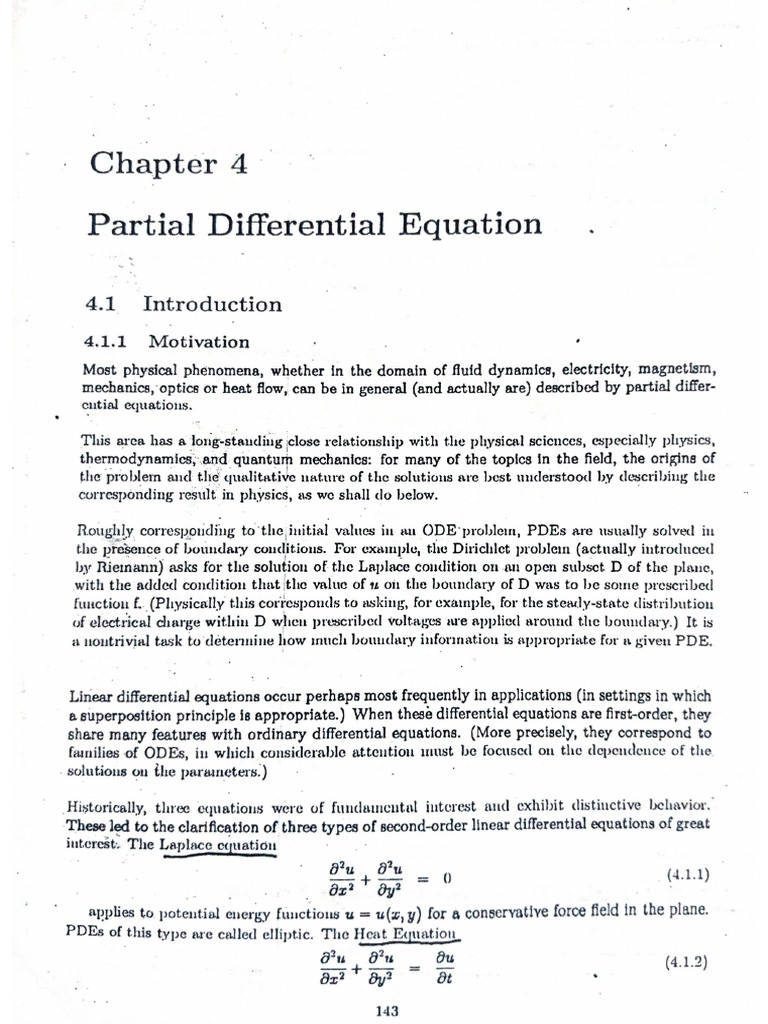 PDEs Chapter One Notes | PDF