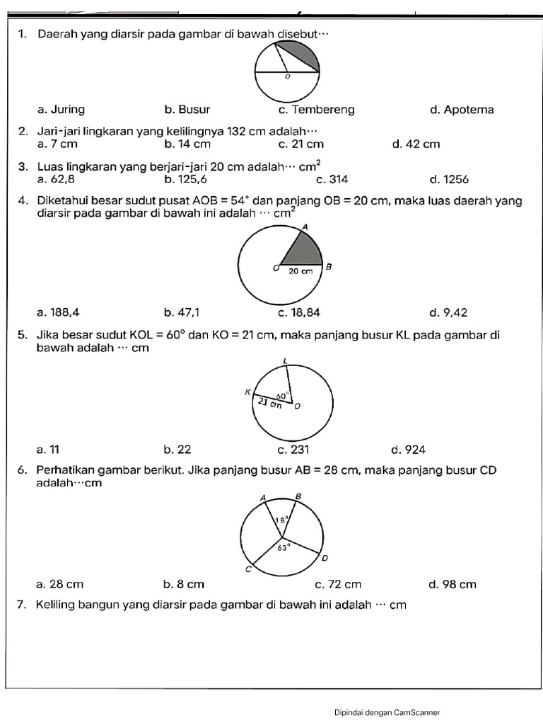 Latihan Lingkaran PDF | PDF