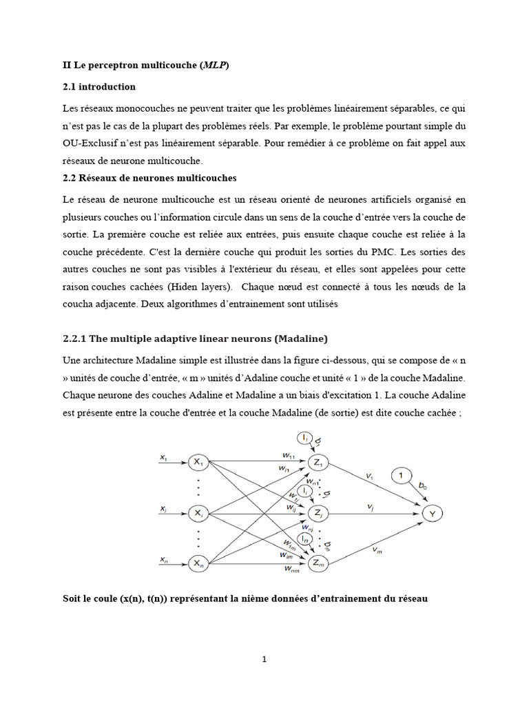 Le Perceptron Multicouche Back Propagation | PDF | Réseau de neurones ...