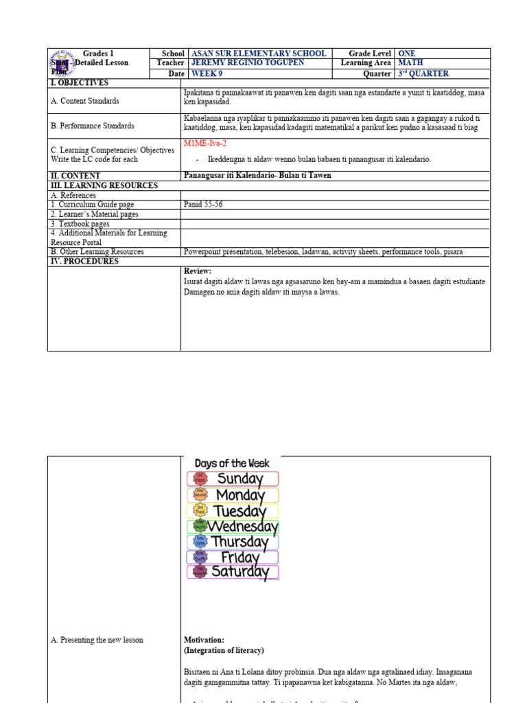 Lesson Plan in Math 8 | PDF