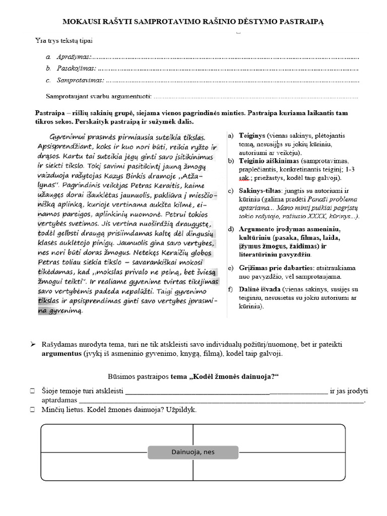 Mokausi Rasyti Pastraipa - Daina | PDF