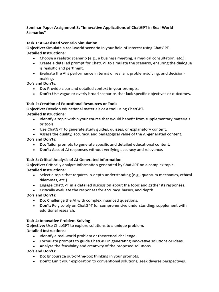 Seminar Paper Assignment 3 chatGPT | PDF