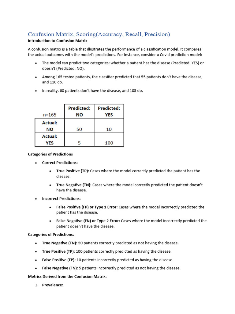 Handout Confusion Matrix | PDF | Sensitivity And Specificity | Statistics