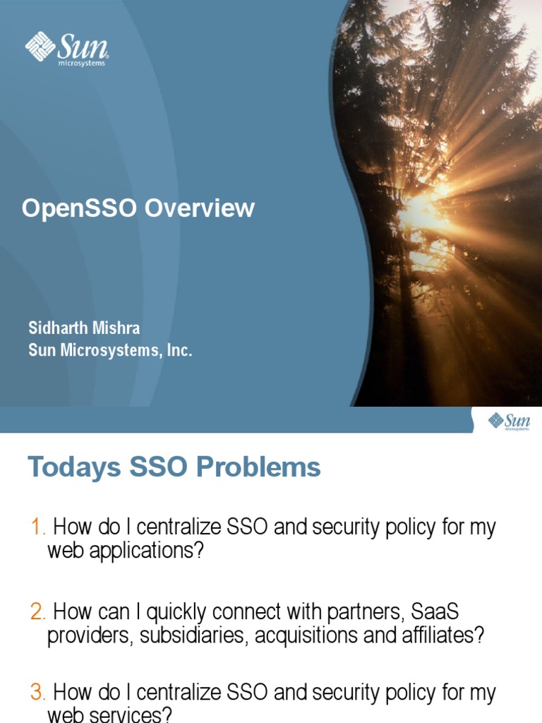Opensso Overview: Sidharth Mishra Sun Microsystems, Inc | PDF ...