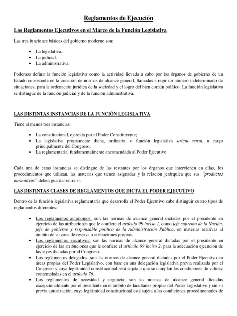 Reglamentos de Ejecucion | PDF | Regulación | Constitución