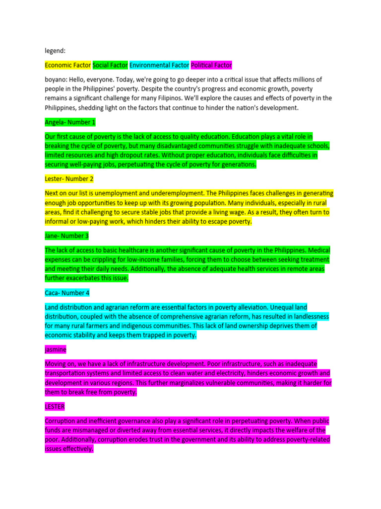 Fishbone Diagram Script | PDF | Poverty | Poverty & Homelessness