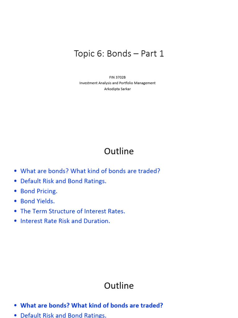 Investment Analysis and Portfolio Management: Lecture 6 Part 1 | PDF | Bonds (Finance) | Credit ...