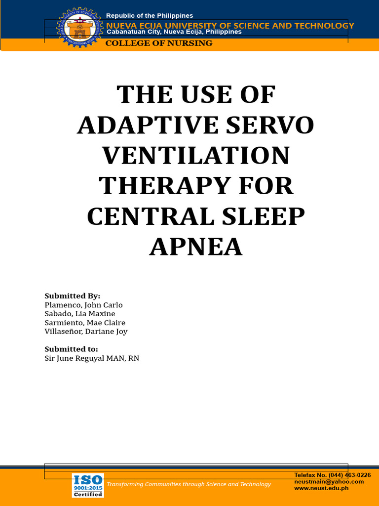 The Use of Adaptive Servo Ventilation | PDF | Sleep Apnea | Heart Failure