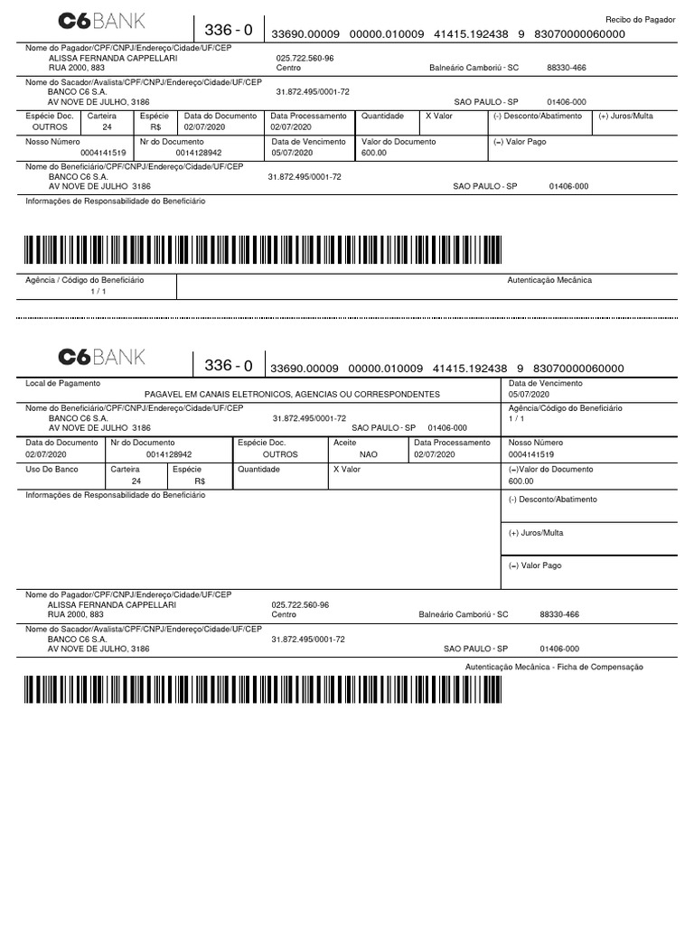 Boleto | PDF | Tecnologia bancária | Brasil