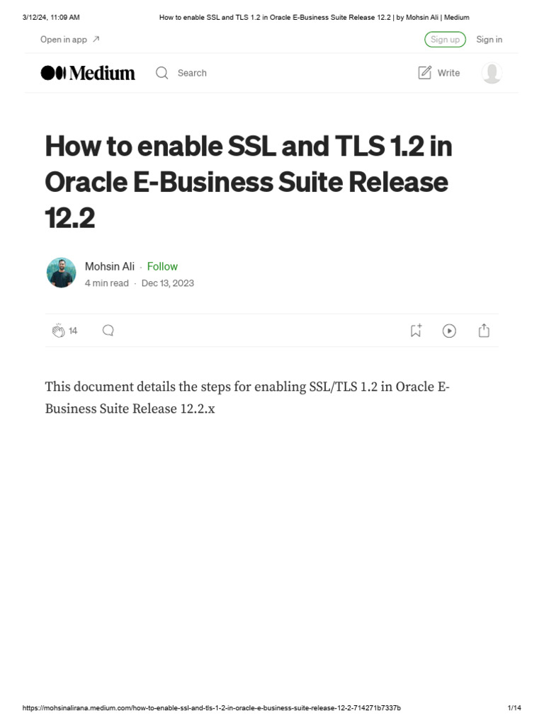 How To Enable SSL and TLS 1.2 in Oracle E-Business Suite Release 12.2 ...