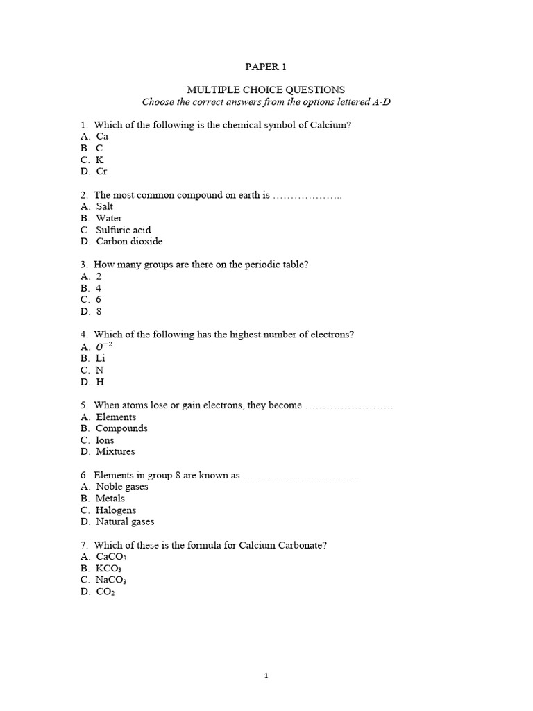 Myp 2 Term 1 Sciences | PDF | Chemical Elements | Chemical Compounds