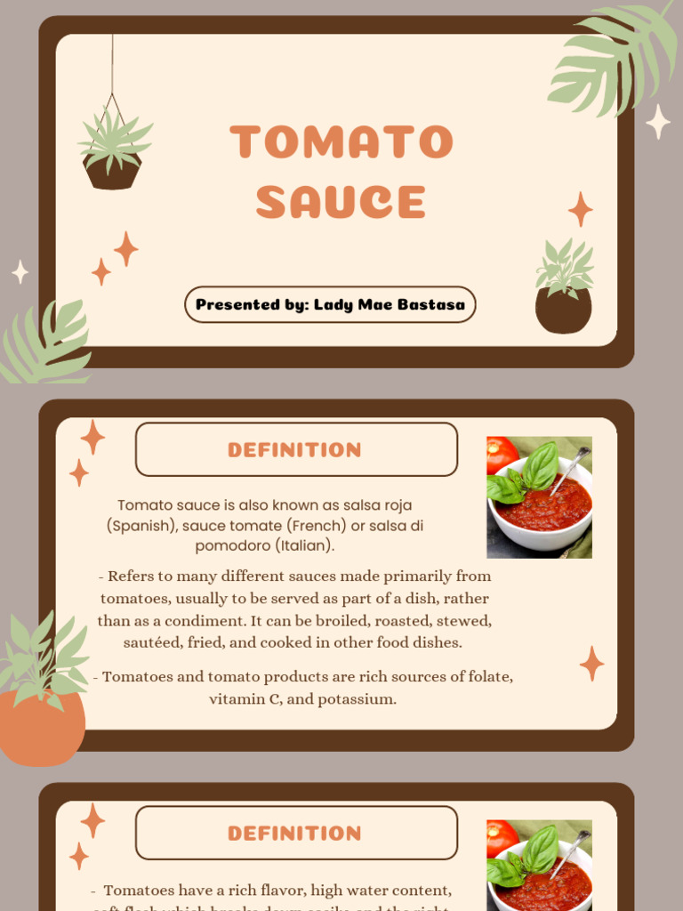 TOMATO PRESENTATION REPORTING | PDF | Tomato Sauce | Foods