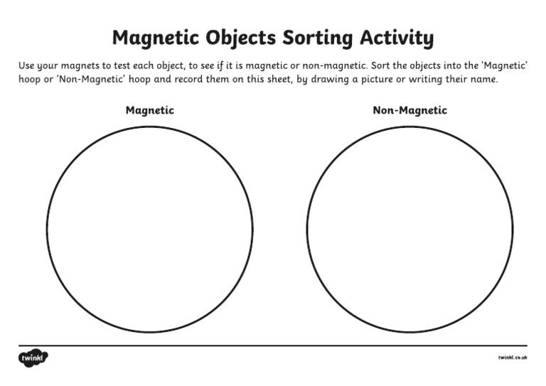 Magnetic Objects Sorting Activity Sheet | PDF