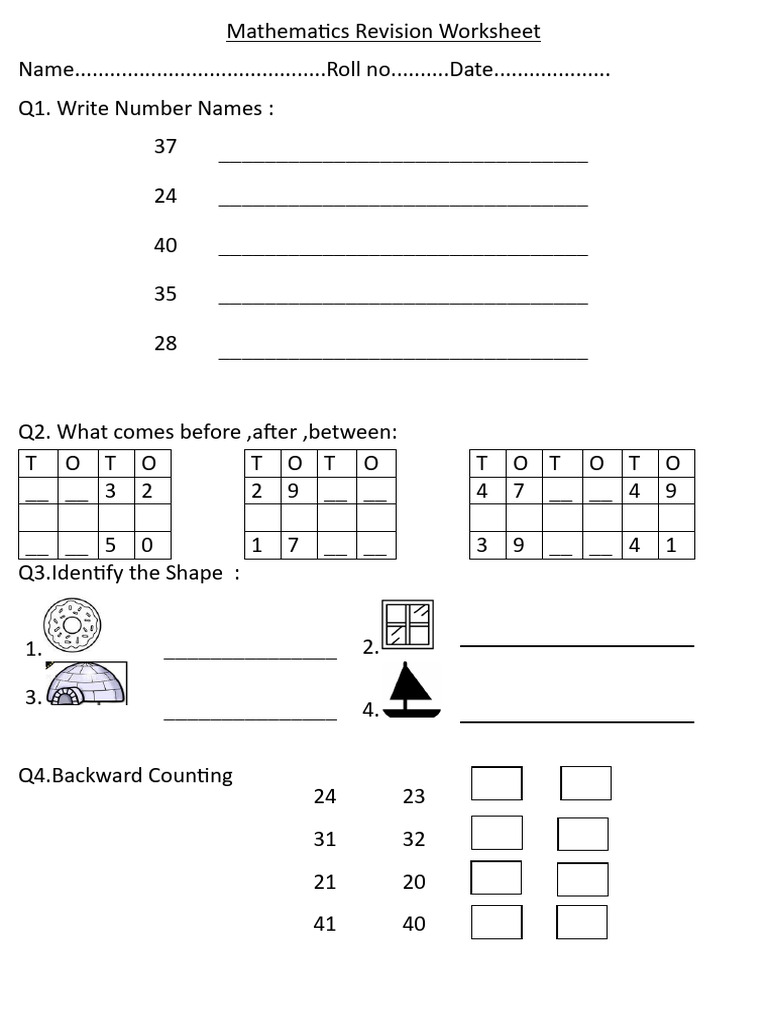 Revision Worksheet HY | PDF