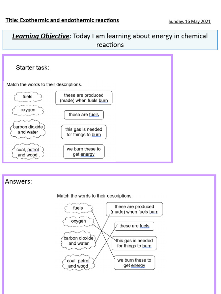 Exothermic vs Endothermic Reactions | PDF | Wellness | Science ...
