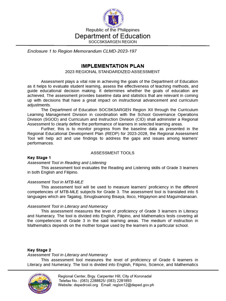 Department of Education: Implementation Plan | PDF | Educational ...