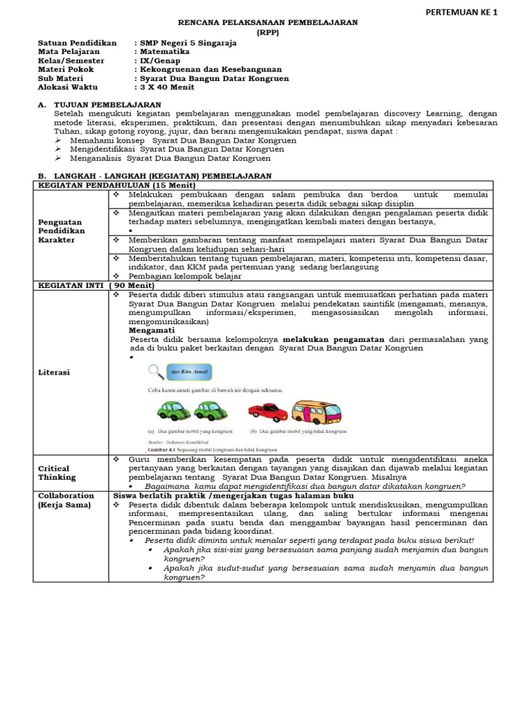 Pertemuan 1 Kekongruenan Dan Kesebangunan | PDF | Karier & Perkembangan