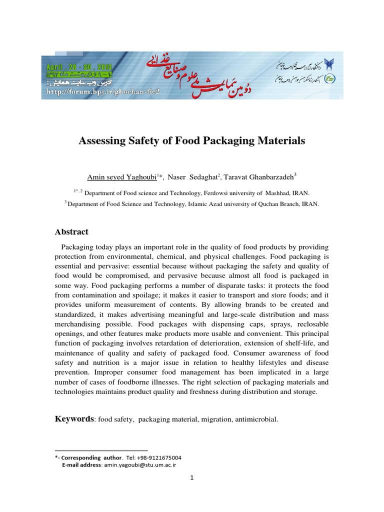 Assessing Safety of Food Packaging Mater | PDF | Polyvinyl Chloride ...
