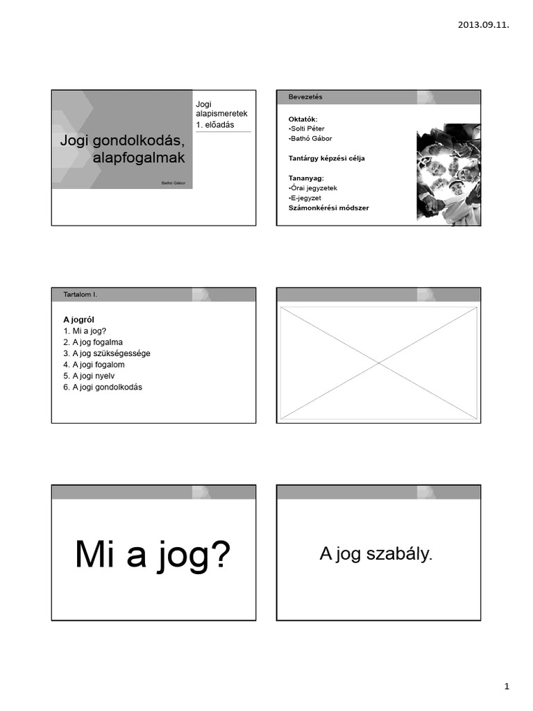 Jogi Alapismeretek 1 | PDF