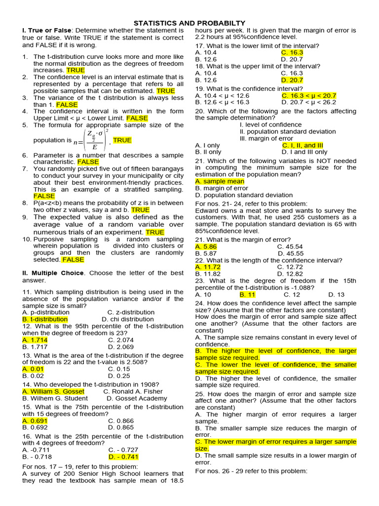 Statistics and Probabilty | PDF | Statistical Inference | Statistical Analysis