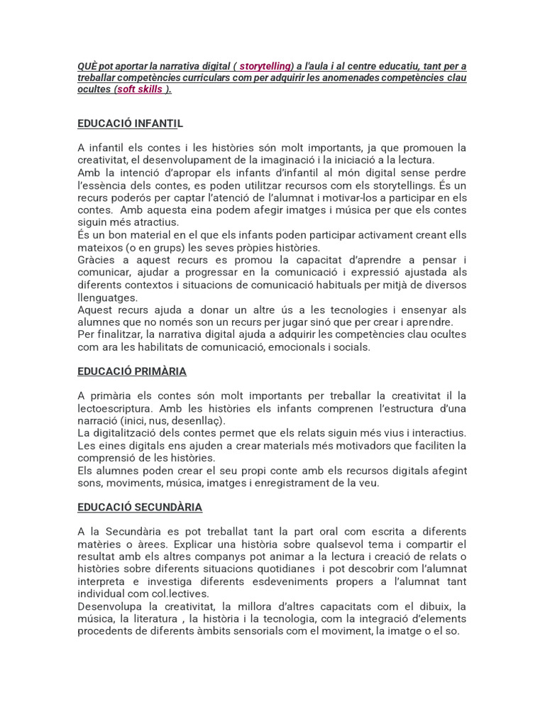 Activitat 1 Narrativa Digital | PDF