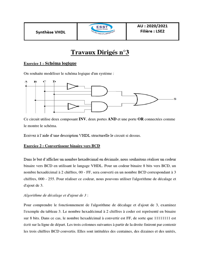 TD 3 VHDL | PDF