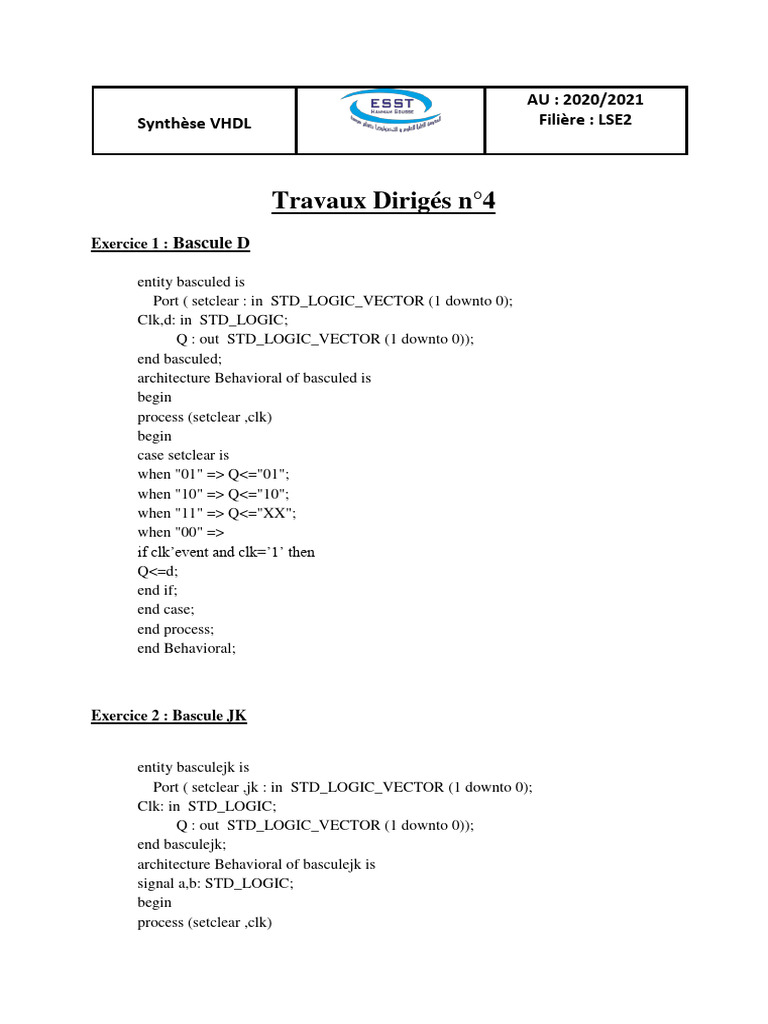 TD 4 VHDL Correction | PDF | Electronic Design Automation | Electronic ... TD 4 VHDL Correction | PDF | Electronic Design Automation | Electronic ...
