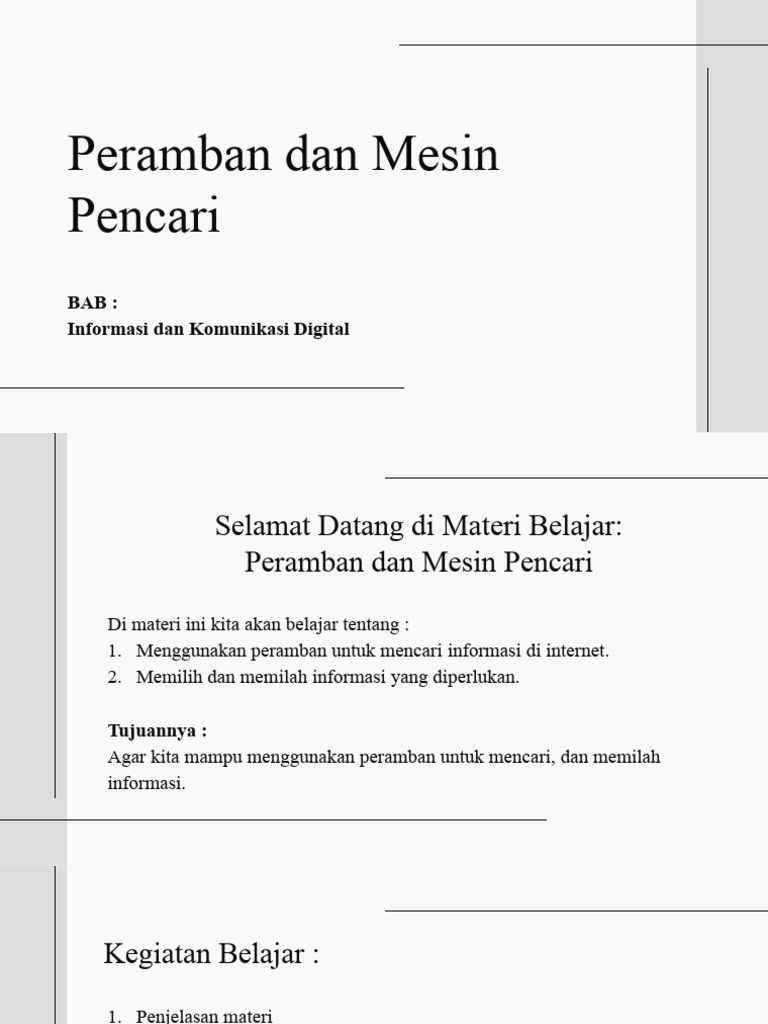 Materi 1 - Peramban Dan Mesin Pencari | PDF | Karier & Perkembangan ...
