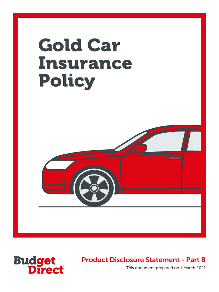 4 Product Disclosure Statement Part B | PDF | Insurance | Vehicle Insurance