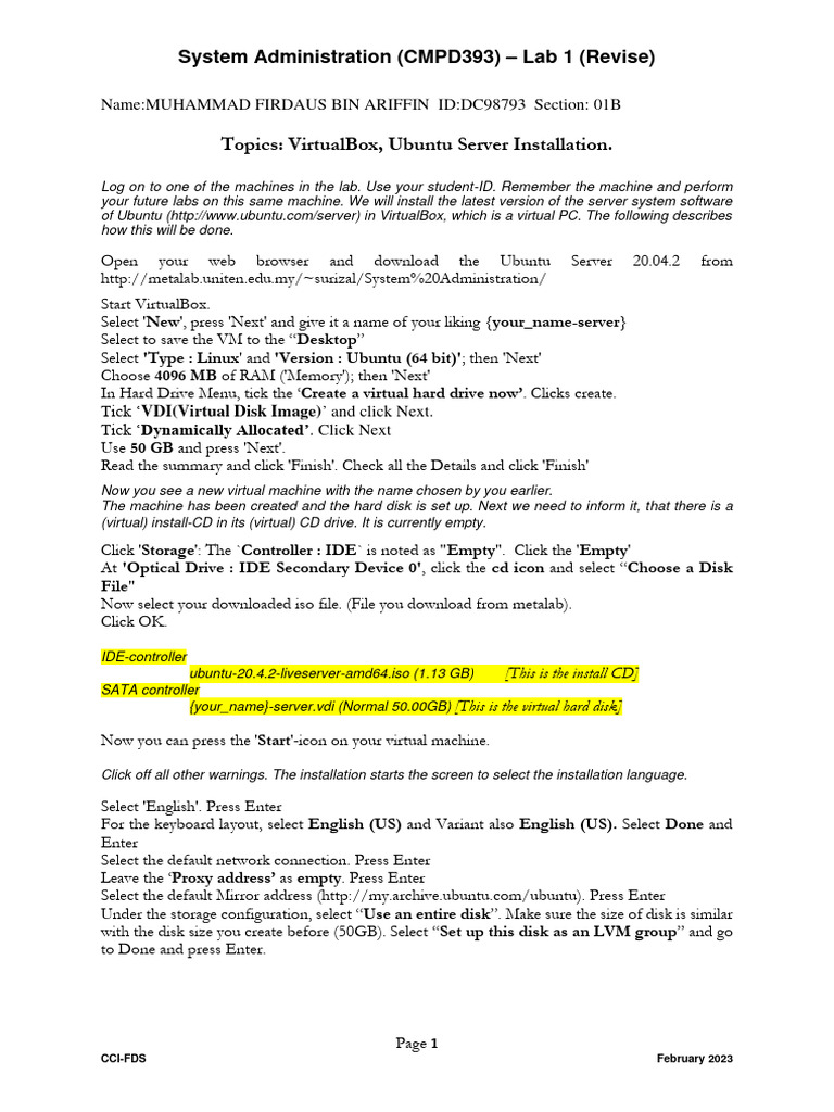 Ubuntu Server Setup Guide | PDF | Virtualization | Office Equipment