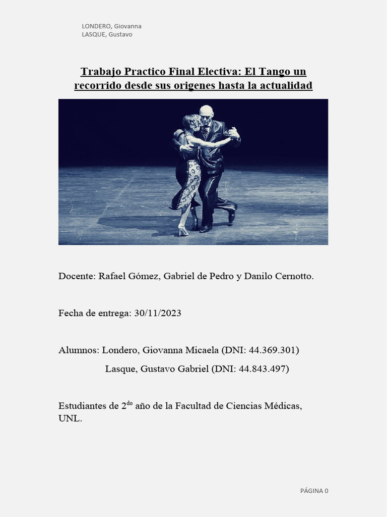 Trabajo Practico Final Electiva | PDF | Bailes | Las emociones