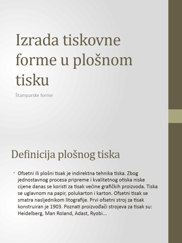 Izrada Tiskovne Forme U Plošnom Tisku | PDF