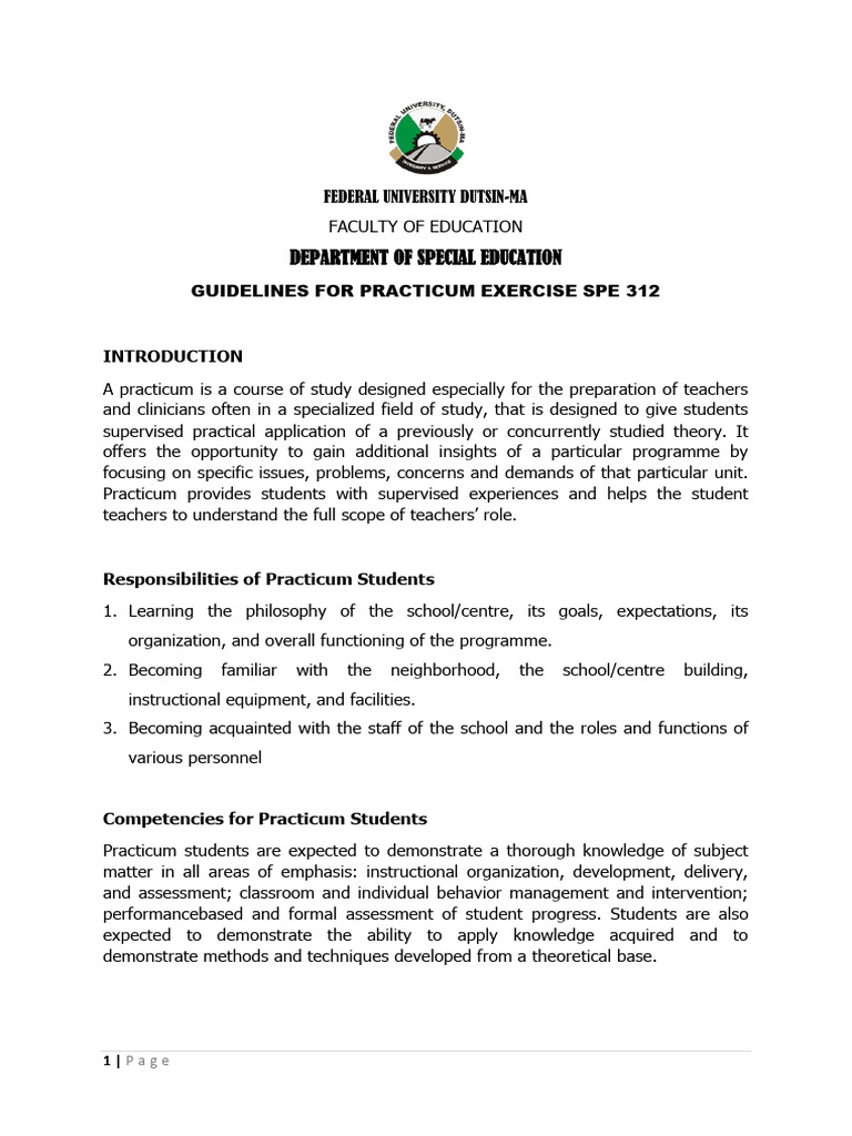 PRACTICUM REPORT GUIDELINES | PDF | Teachers | Knowledge