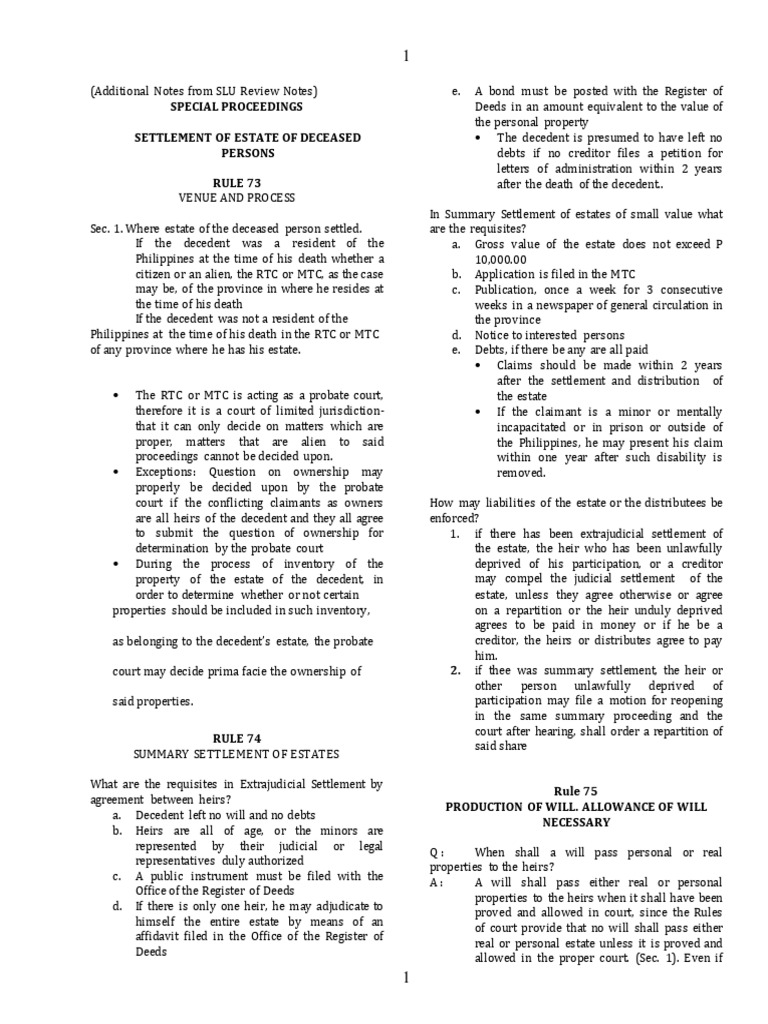 Spec Pro-Pros. Centeno | PDF | Will And Testament | Probate