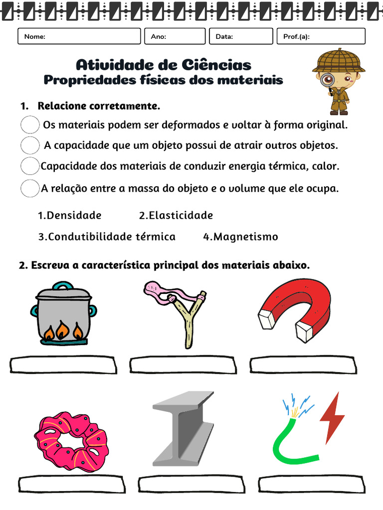 Atividade de Ciências P Propriedades Físicas Dos Materiais | PDF | Tecnologia e Engenharia