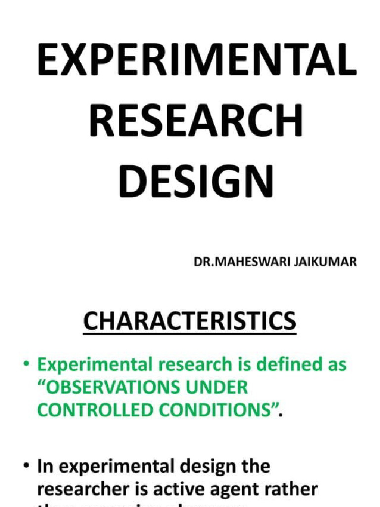 EXPERIMENTAL-RESEARCH-DESIGN | PDF