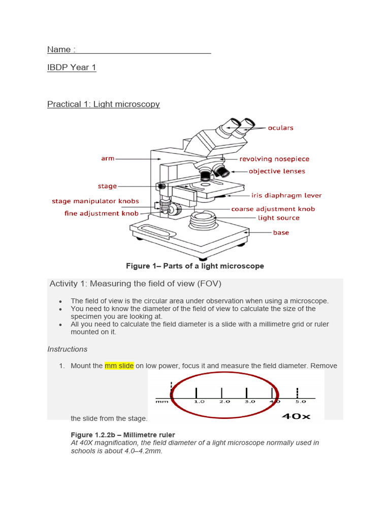 Practical 1 | PDF | Microscope | Equipment