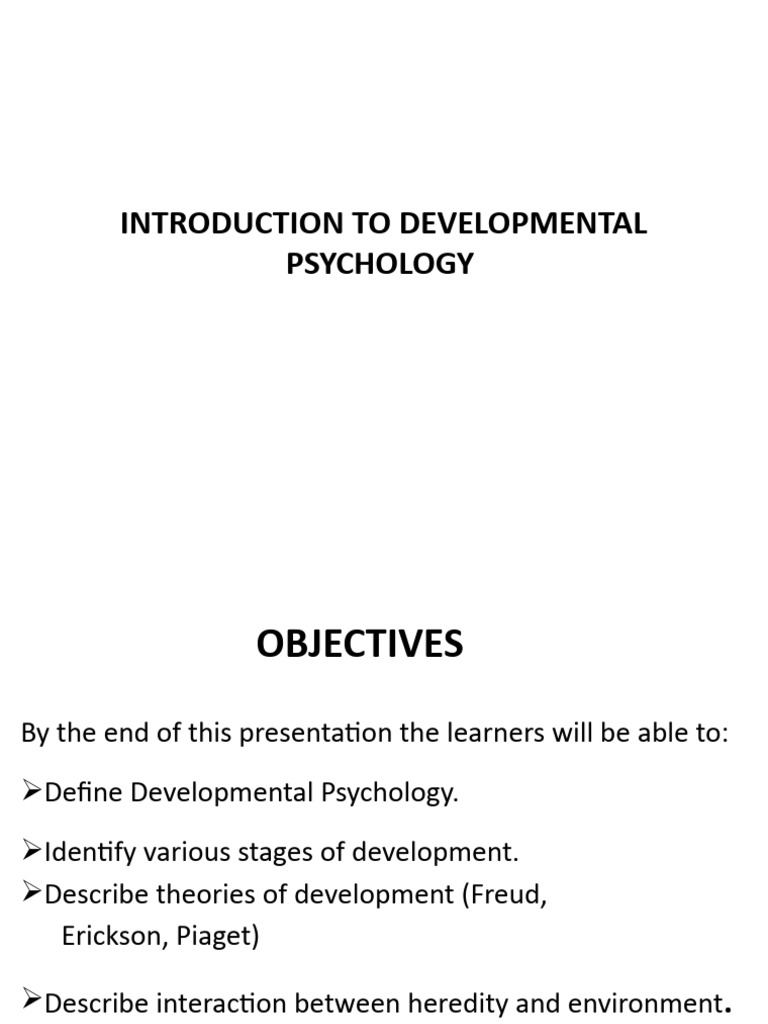 Overview of Developmental Psychology | PDF | Developmental Psychology ...